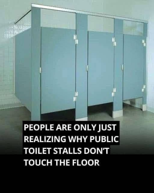 Why do public bathroom doors not reach the floor? - My Blog